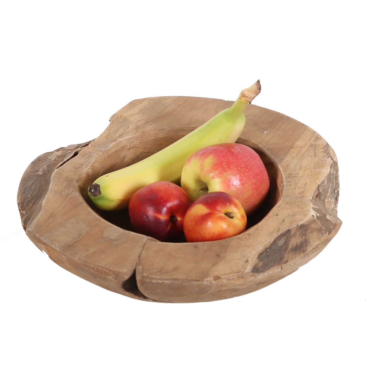 Schale Teakholz rund – Servierschale und Dekoschale für Salat, Obst ...